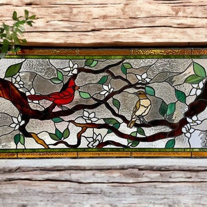 Stained Glass Window Panel - P-301 Birds Among Branches - Etsy