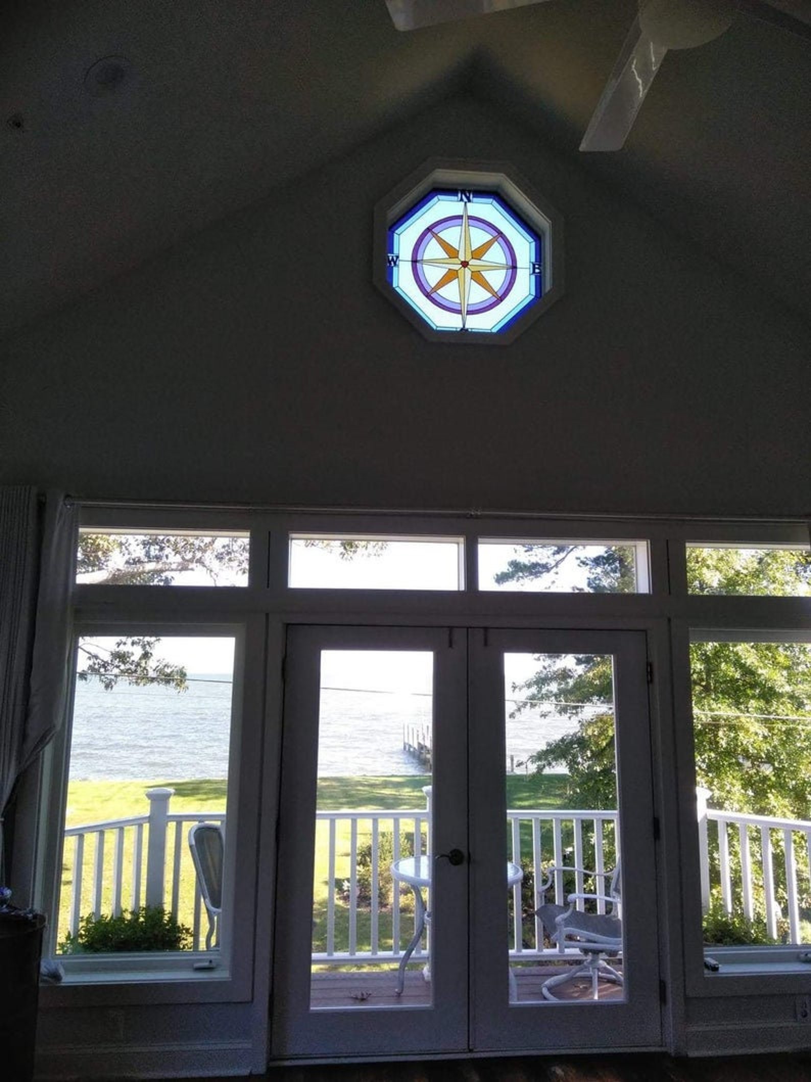 Stained Glass Octagonal Windows W-123 Elegant Compass Rose - Etsy