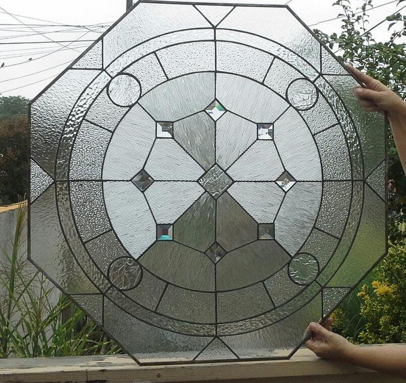 Stained Glass Octagon Window W-72 Mix of Clears - Etsy
