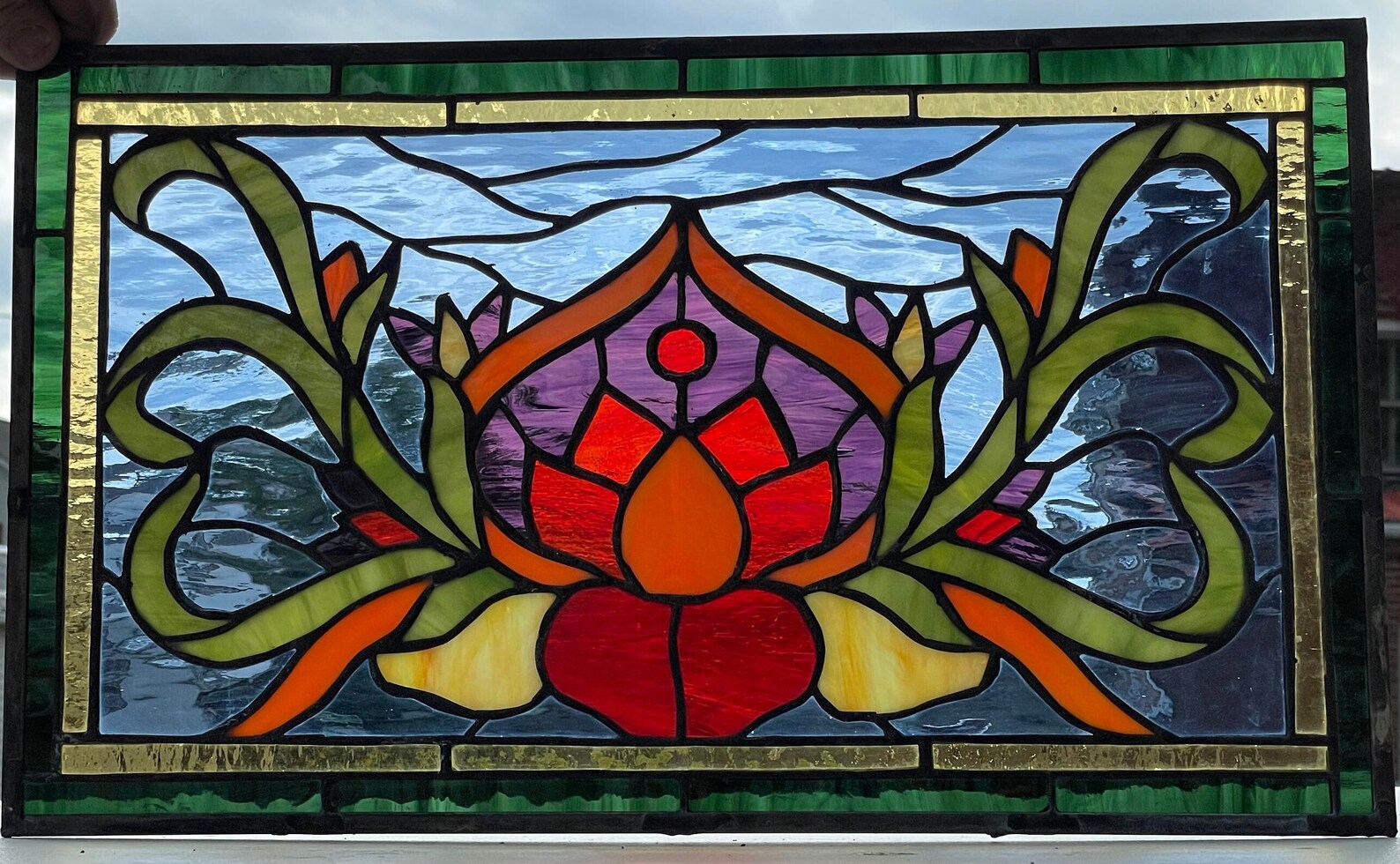Stained Glass Window W-490 Victorian Lotus - Etsy