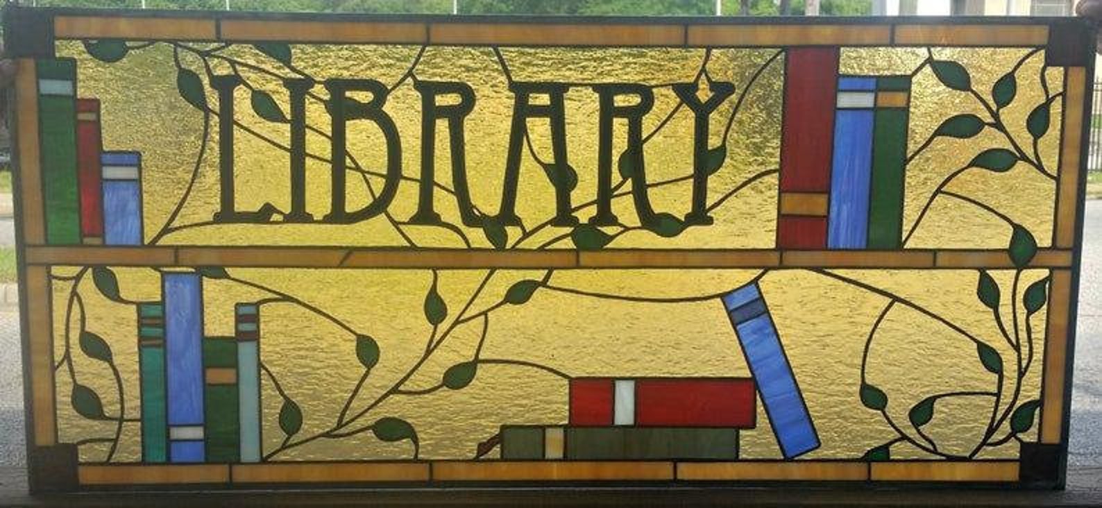 Stained Glass Window W-24 Distinguished Books - Etsy