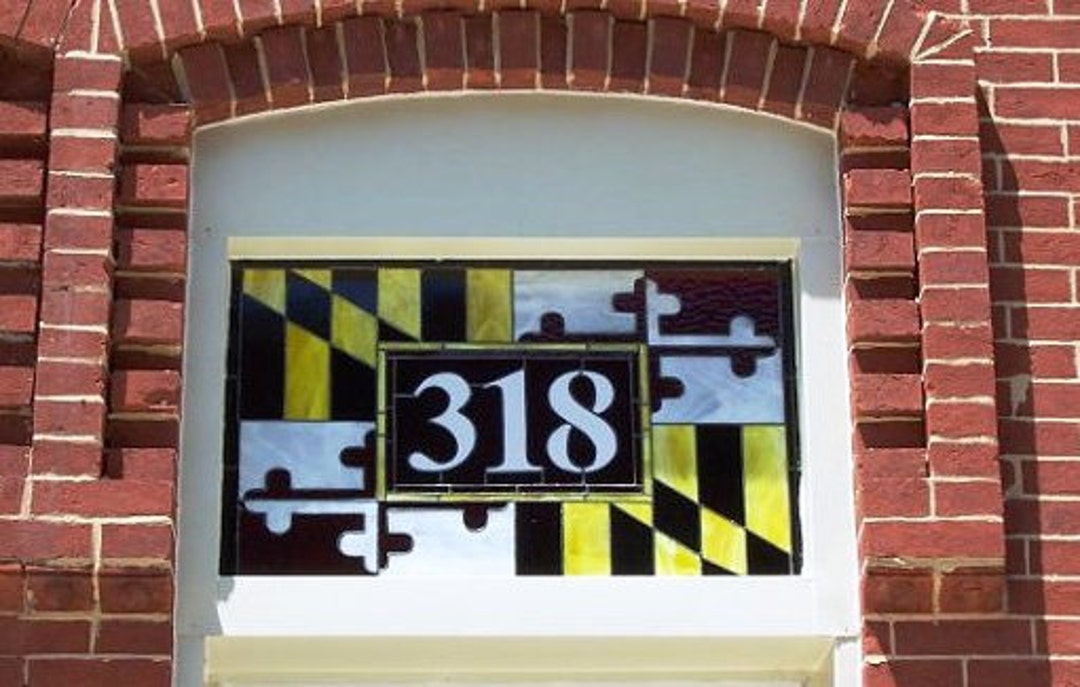Stained Glass Address Marker - AM-35 - Maryland Flag - Etsy