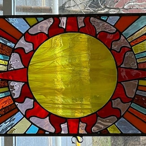 Stained Glass Transom Window - TW-328 Sunburst - Etsy