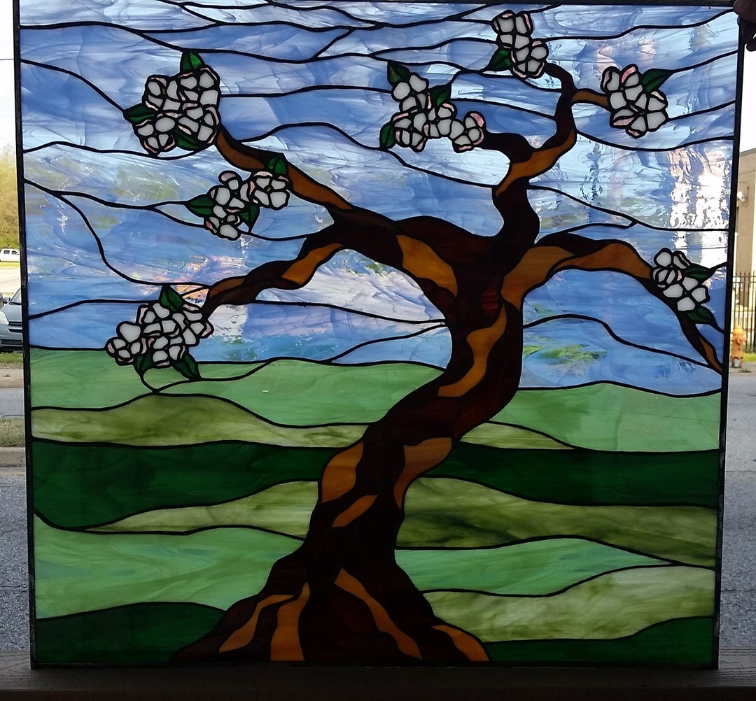 Stained Glass Window - W-221 Flowering Dogwood Tree - Etsy