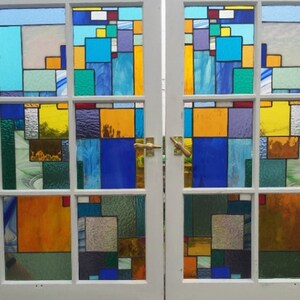 Stained Glass Window W-34 Cubism in Motion - Etsy
