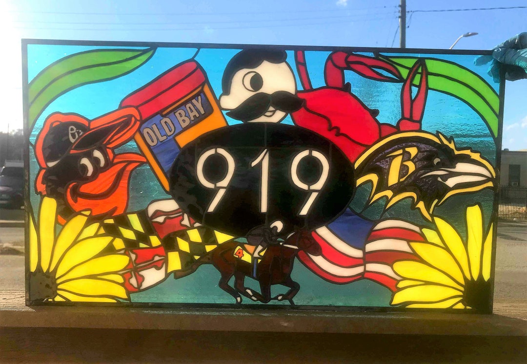 Stained Glass Address Marker - AM-217 - Maryland - Etsy