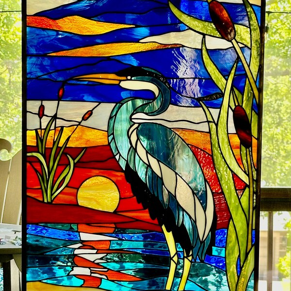 Stain Glass Panel Sunset - Etsy