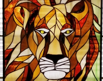 Stained Glass Lion - Etsy