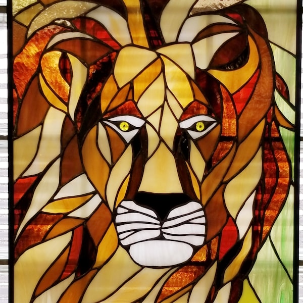 Stained Glass Lion - Etsy