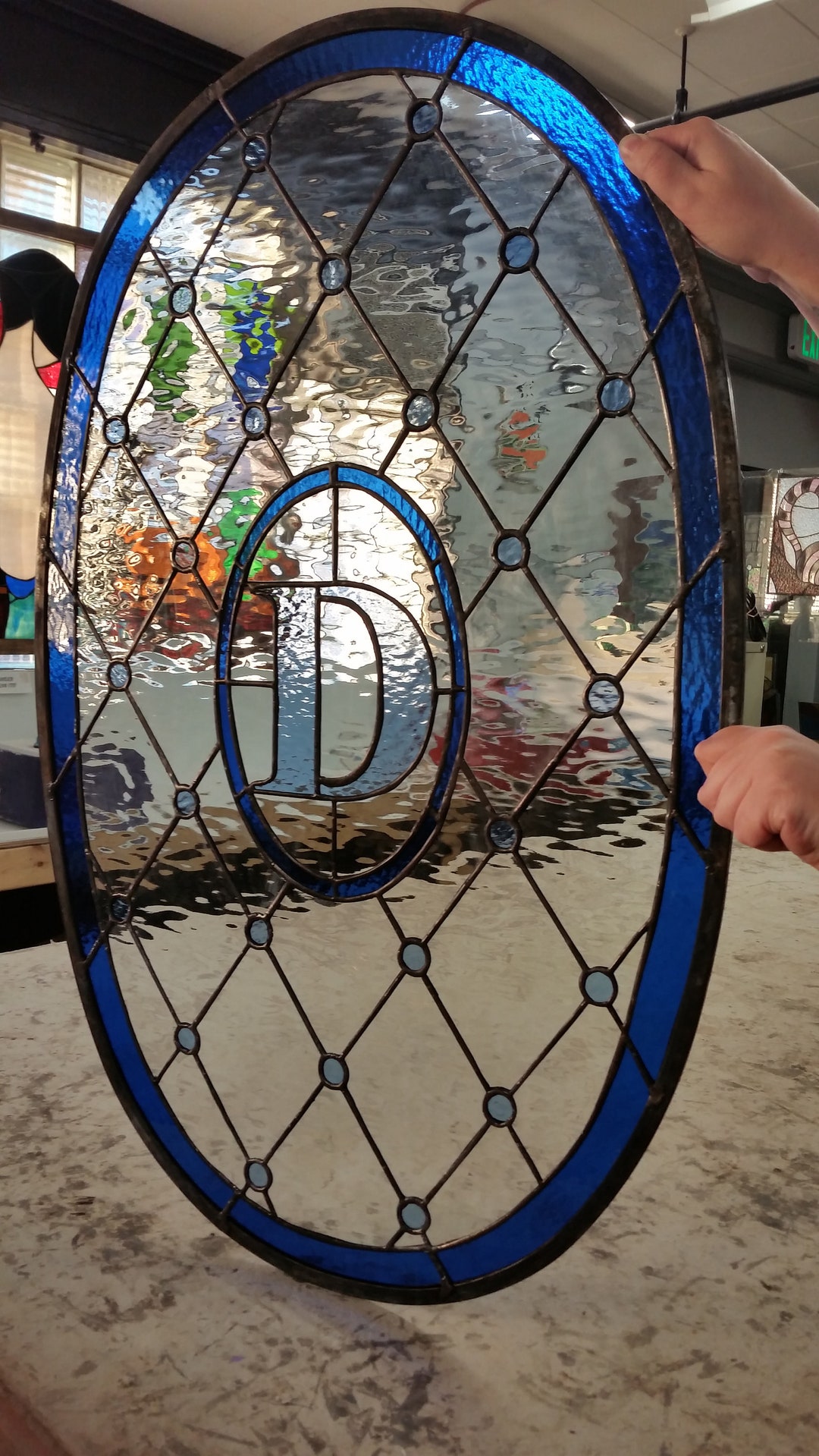 Stained Glass Window - W-303 Monogram - Etsy