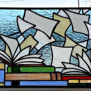 Stained Glass Hanging Panel P-136 Book With Flying Pages - Etsy