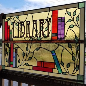 Stained Glass Window W-24 Distinguished Books - Etsy