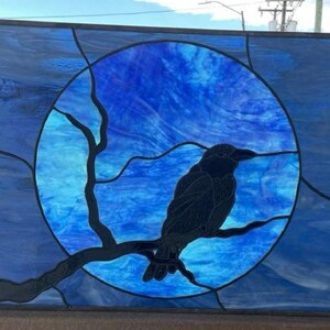 Stained Glass Hanging Panel - P-281 Raven - Etsy