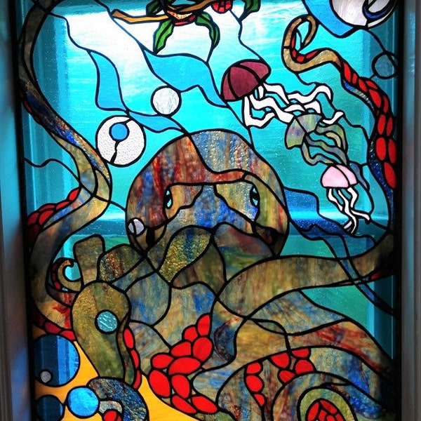 Stained Glass Patterns Octopus - Etsy