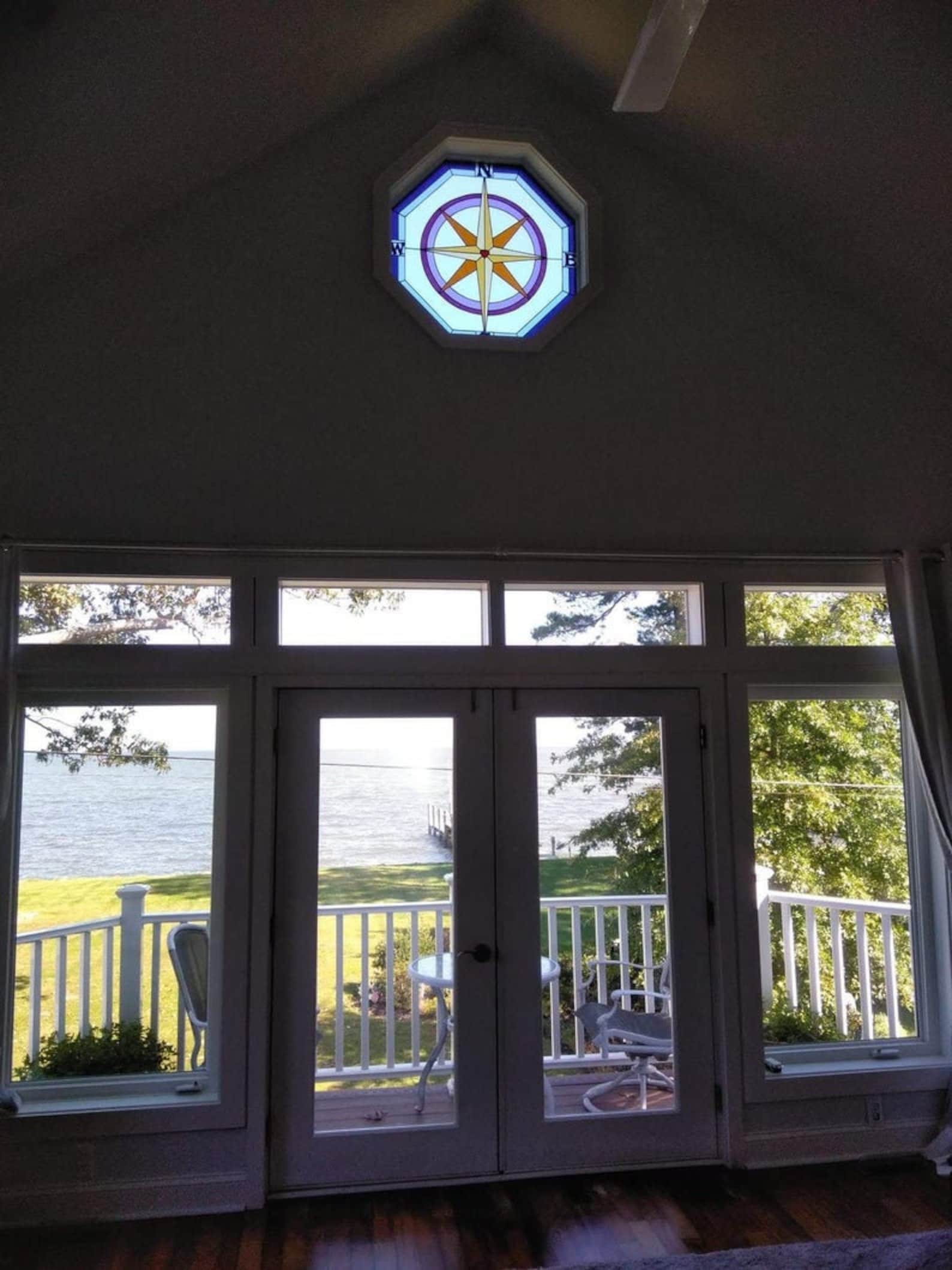 Stained Glass Octagonal Windows W-123 Elegant Compass Rose - Etsy