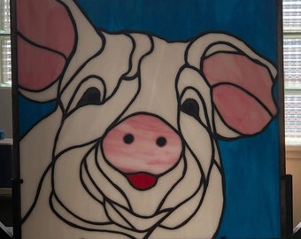 Stained Glass Pig - Etsy