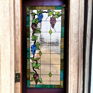 Stained Glass Door Window Grape Vines for Wines - D-54 - Etsy