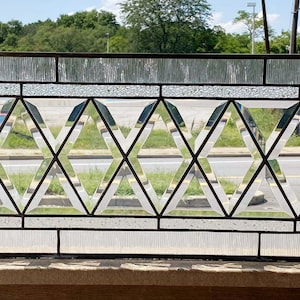 Stained Glass Transom Window - TW-168 Beveled Diamonds - Etsy