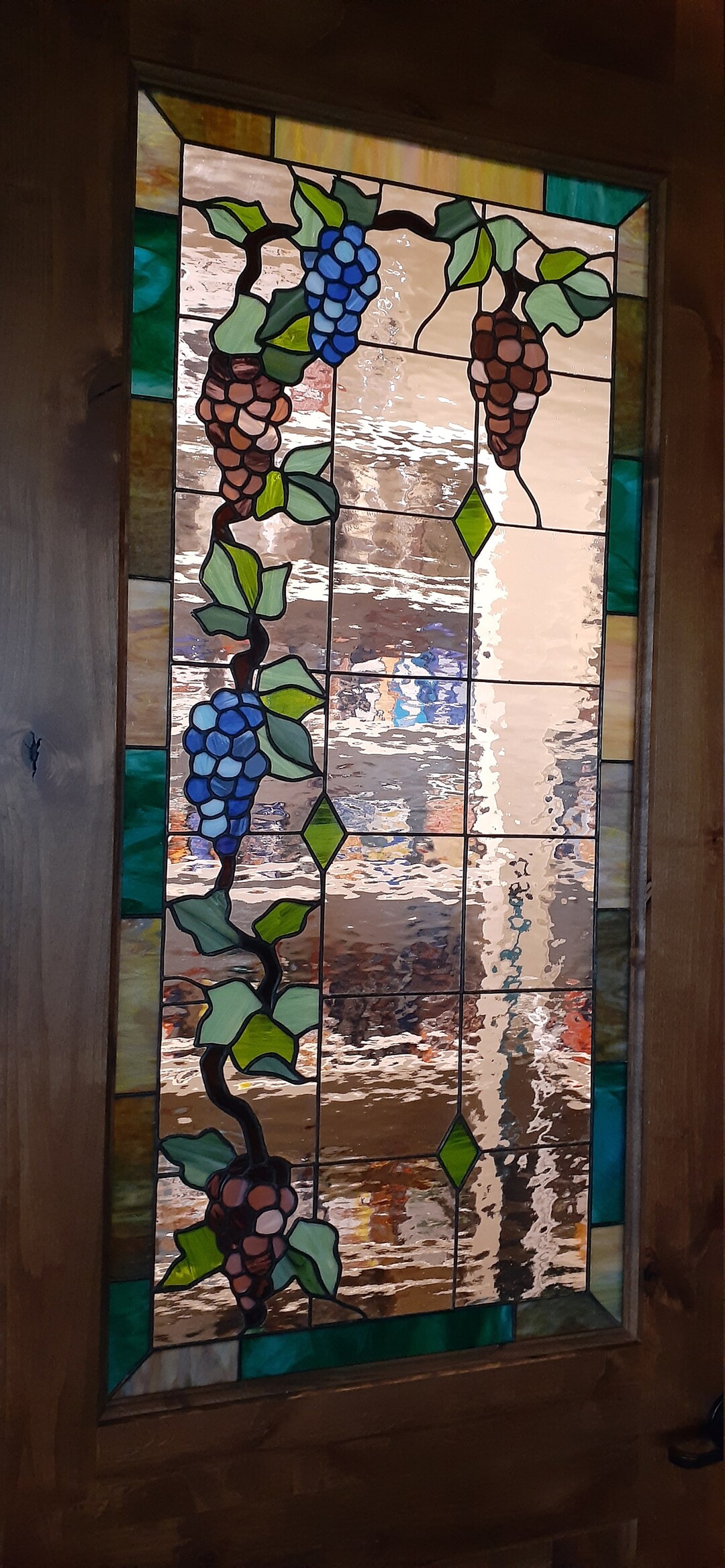 Stained Glass Door Window Grape Vines for Wines D-54 - Etsy