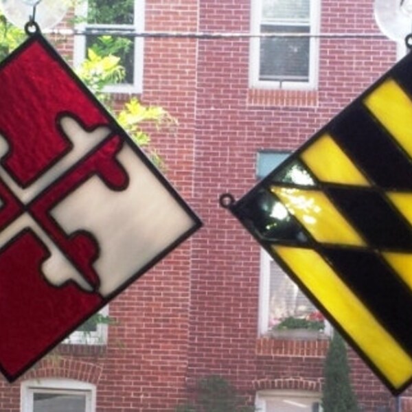 Stained Glass Window Maryland Flag - Etsy