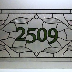 Stained Glass Address Marker - AM-37 Traditional Design With House ...