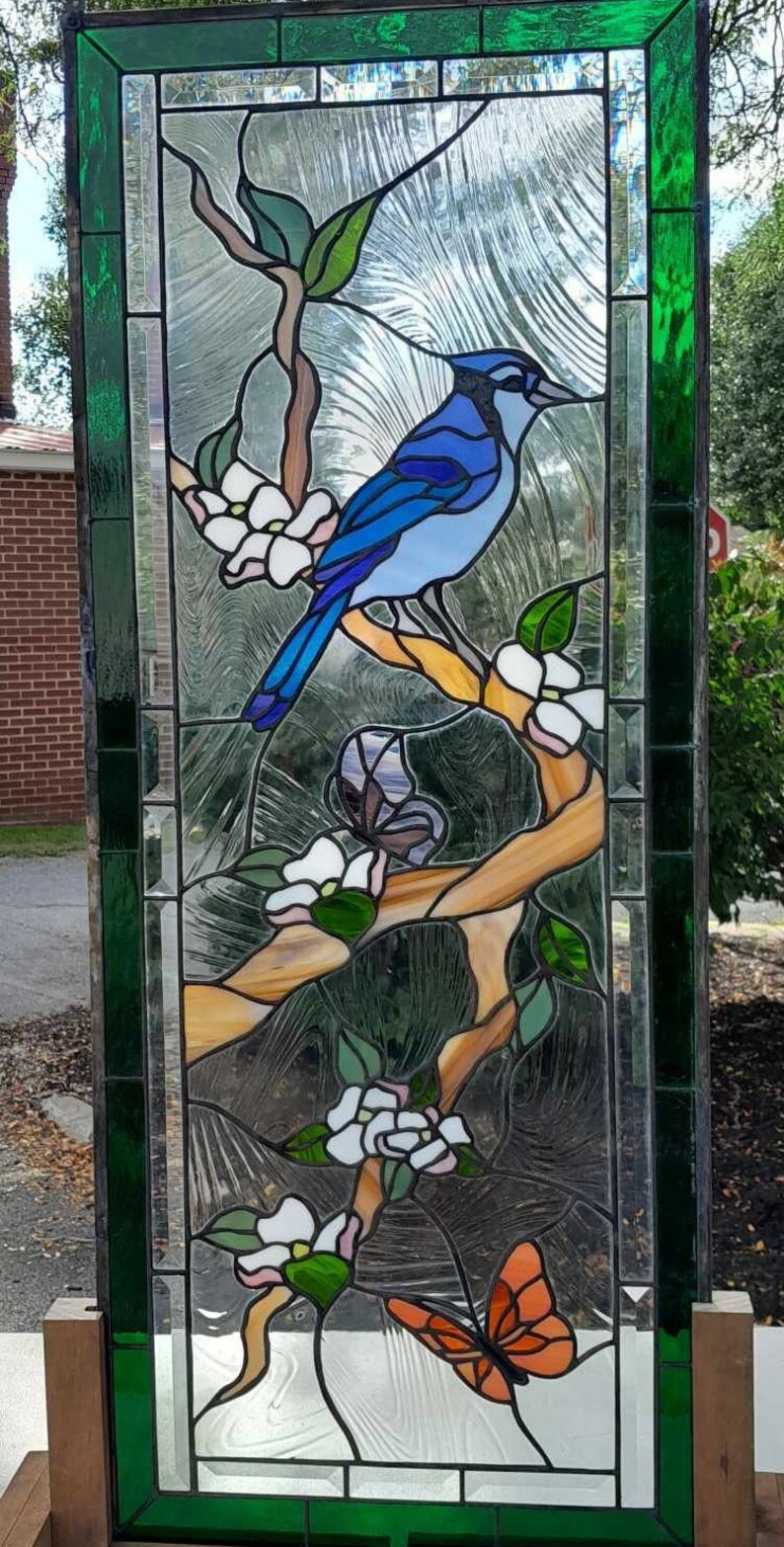 Stained Glass Hanging Panel P-313 Beatiful Garden - Etsy
