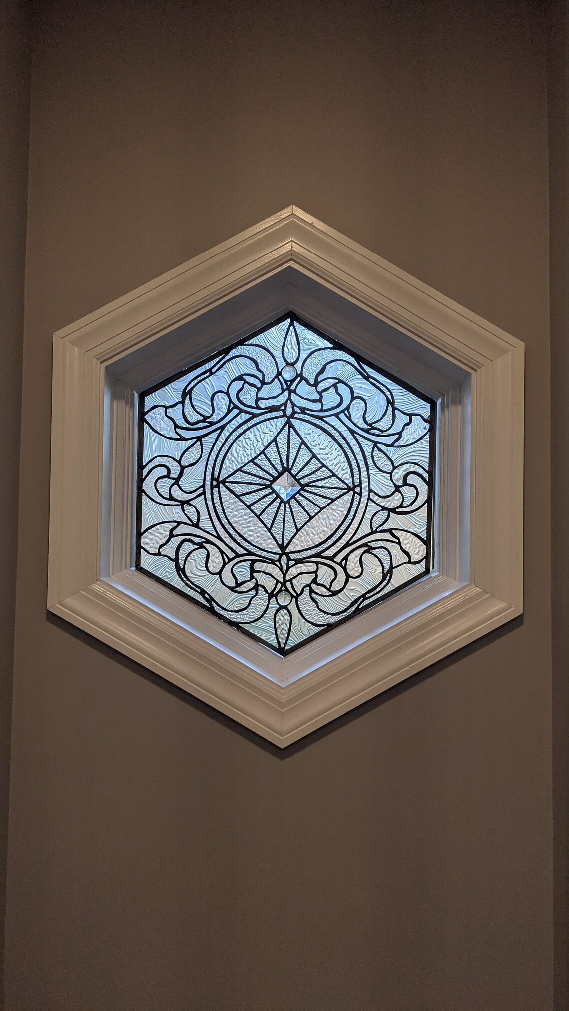 Stained Glass Window W-455 Classic Hexagon - Etsy