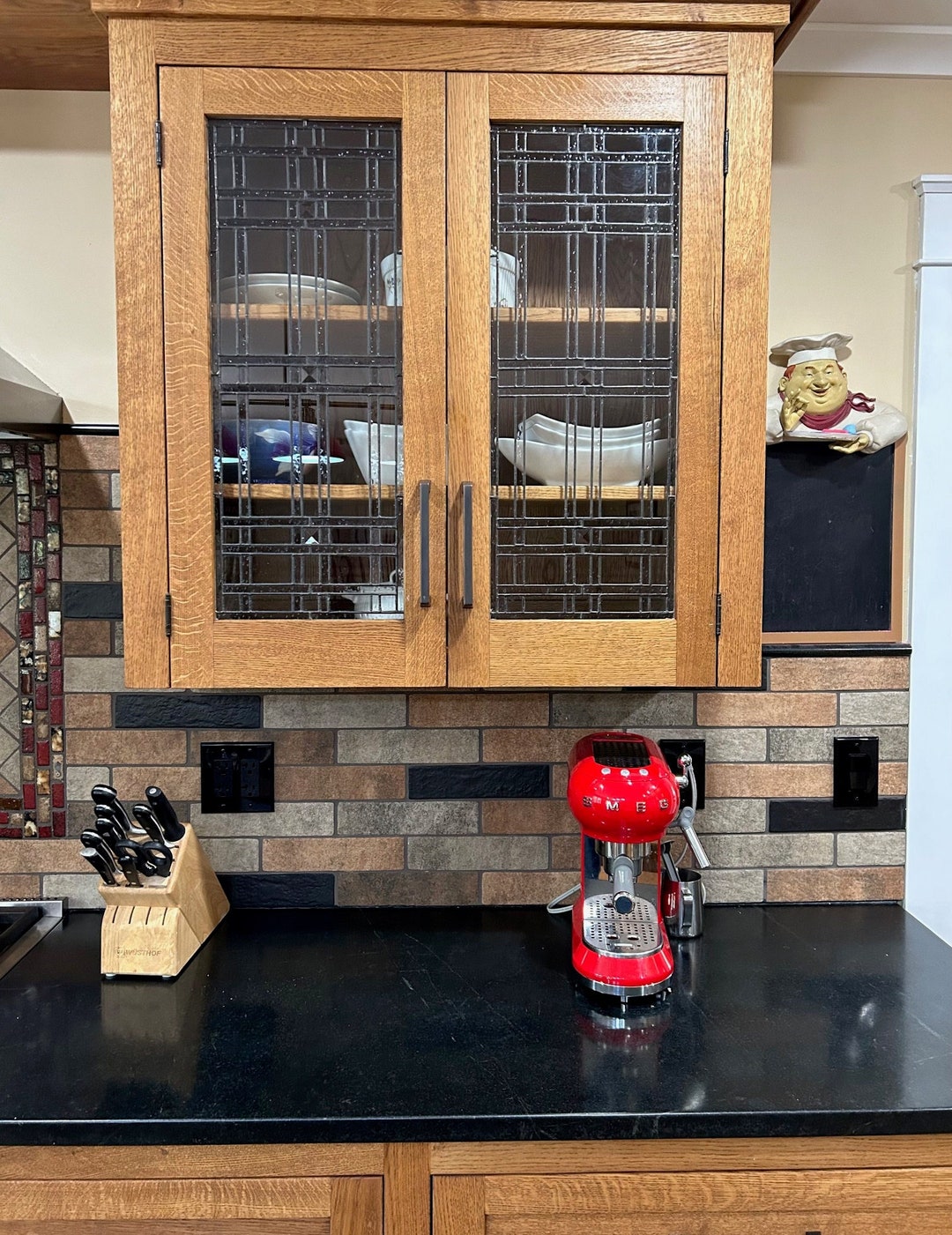 Stained Glass Kitchen Cabinet Insert - Elegant Grid CI-88 - Etsy