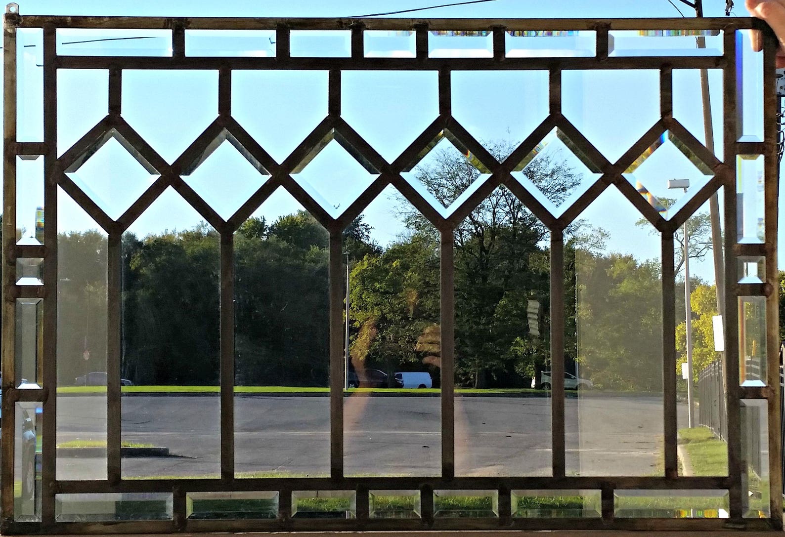 Prismatic Precision: the Beveled Diamond Lead Came Horizon Stained ...