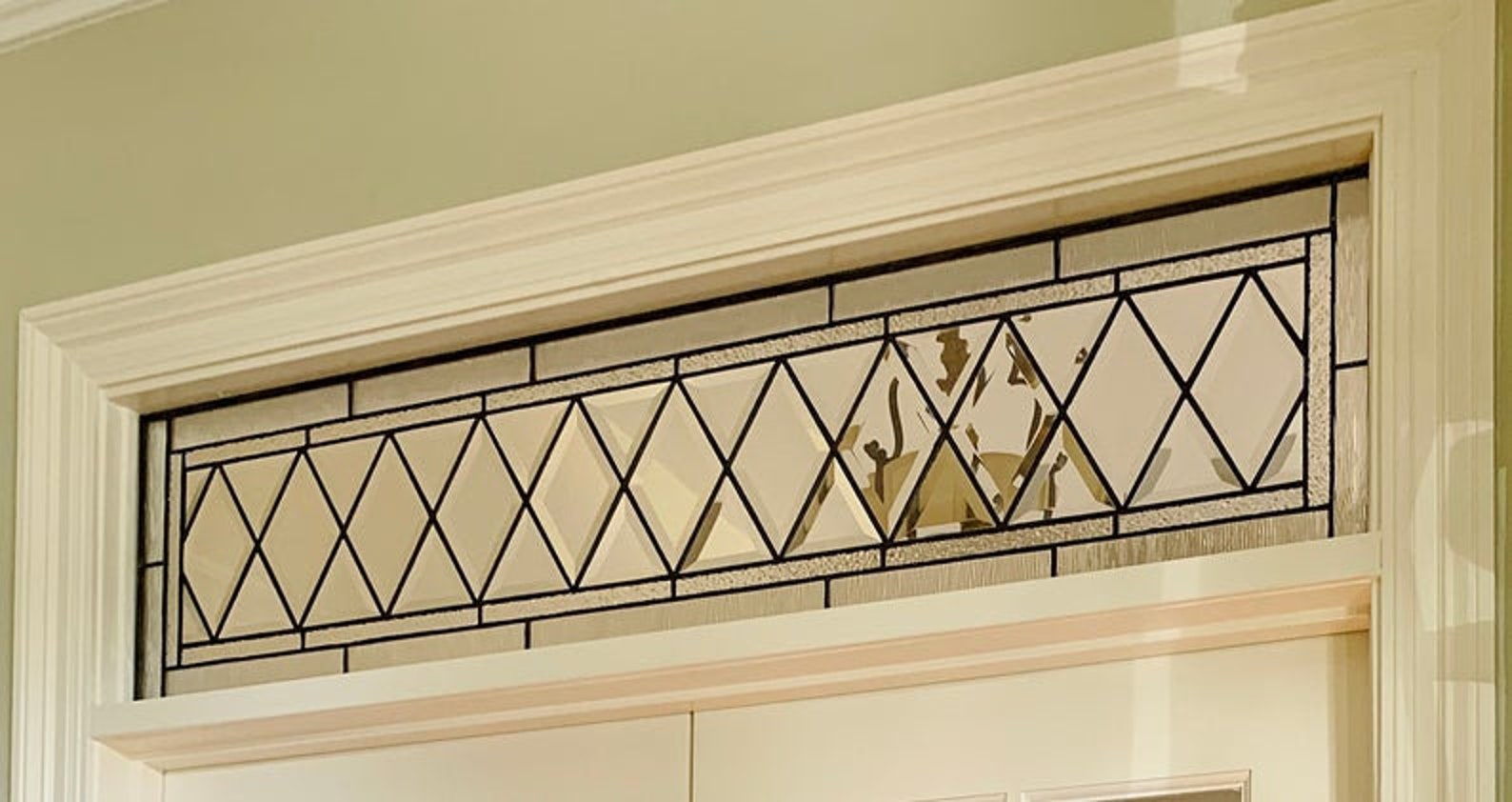 Stained Glass Transom Window TW-168 Beveled Diamonds - Etsy