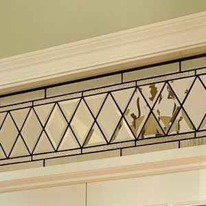 Stained Glass Transom Window - TW-168 Beveled Diamonds - Etsy