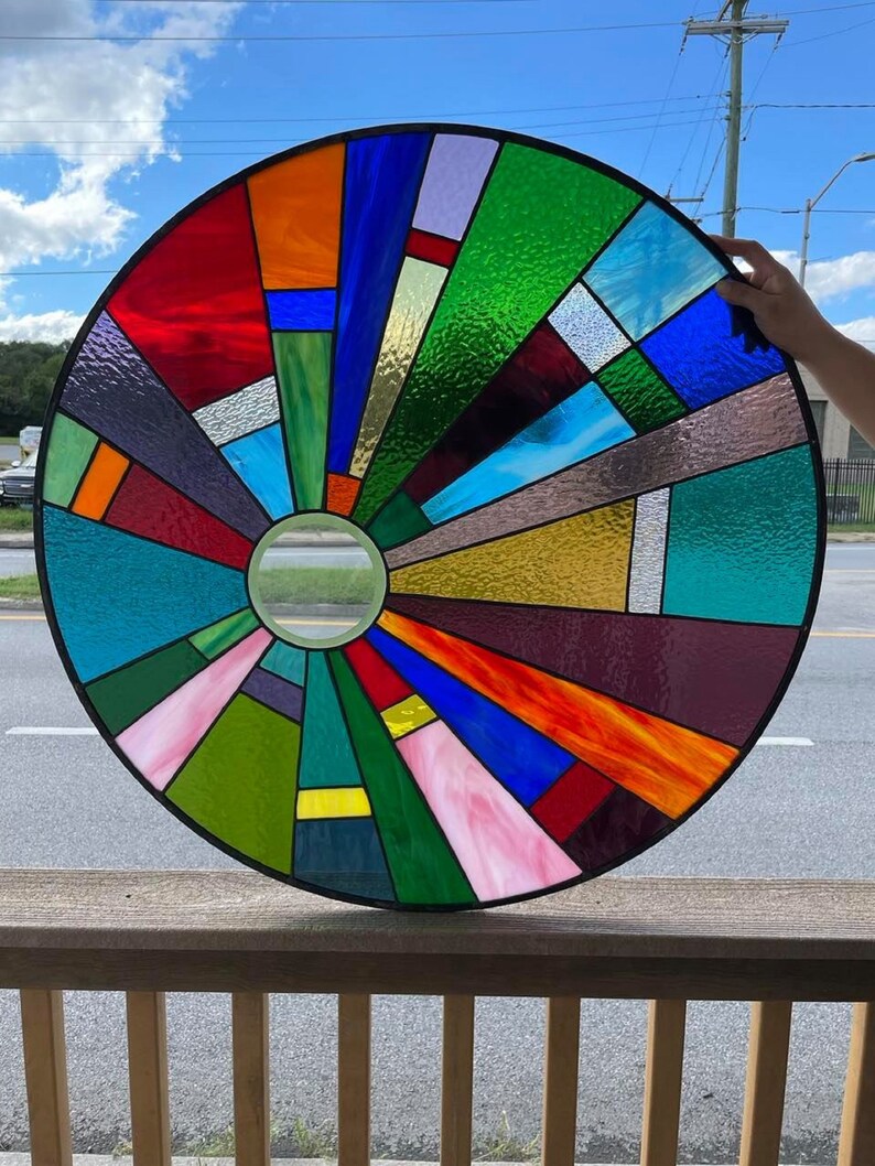 Stained Glass Window W-450 Sun in Color - Etsy
