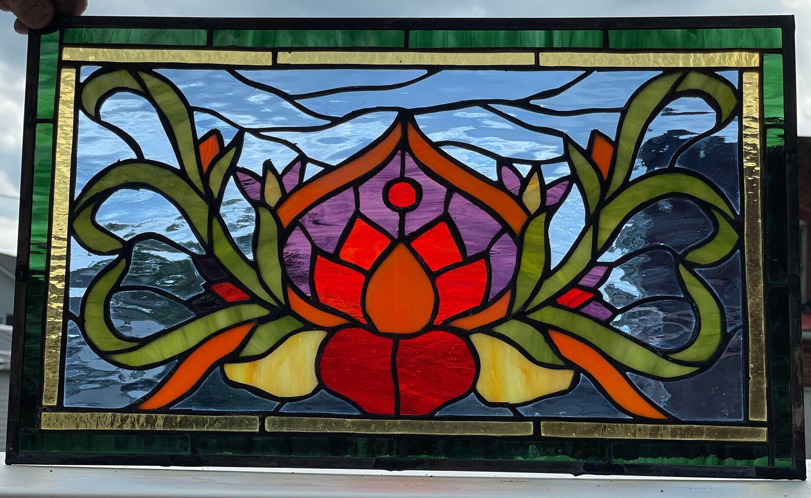 Stained Glass Window W-490 Victorian Lotus - Etsy