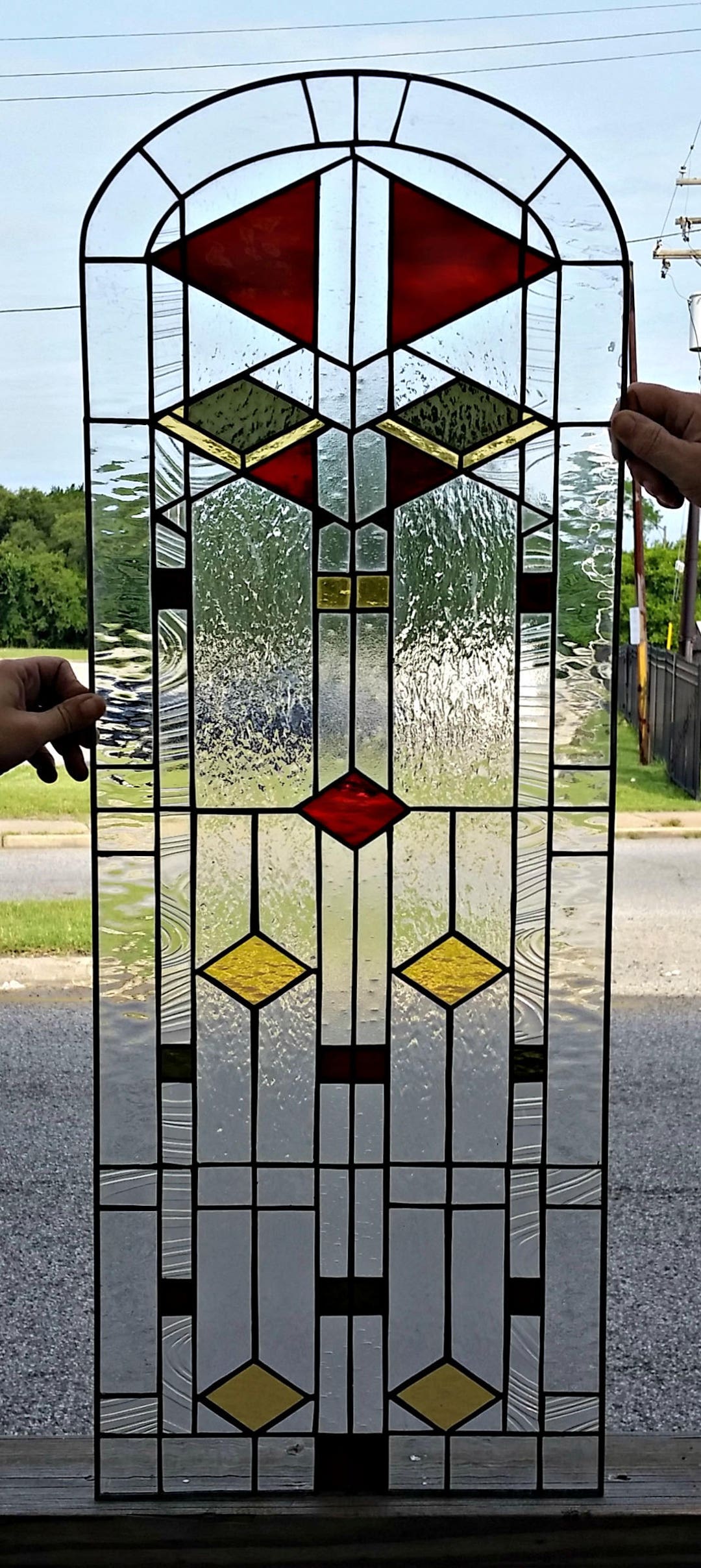 Stained Glass Arch Window - W-279 Prairie Style - Etsy