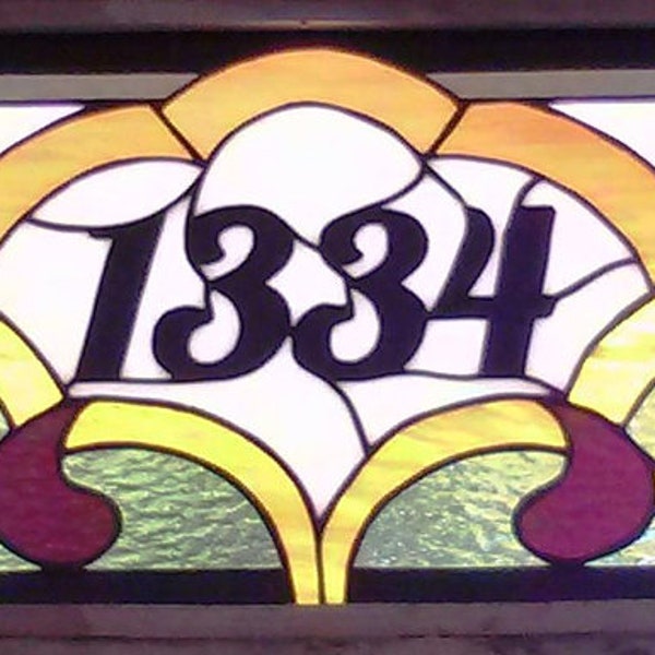Transom Stained Glass Address - Etsy