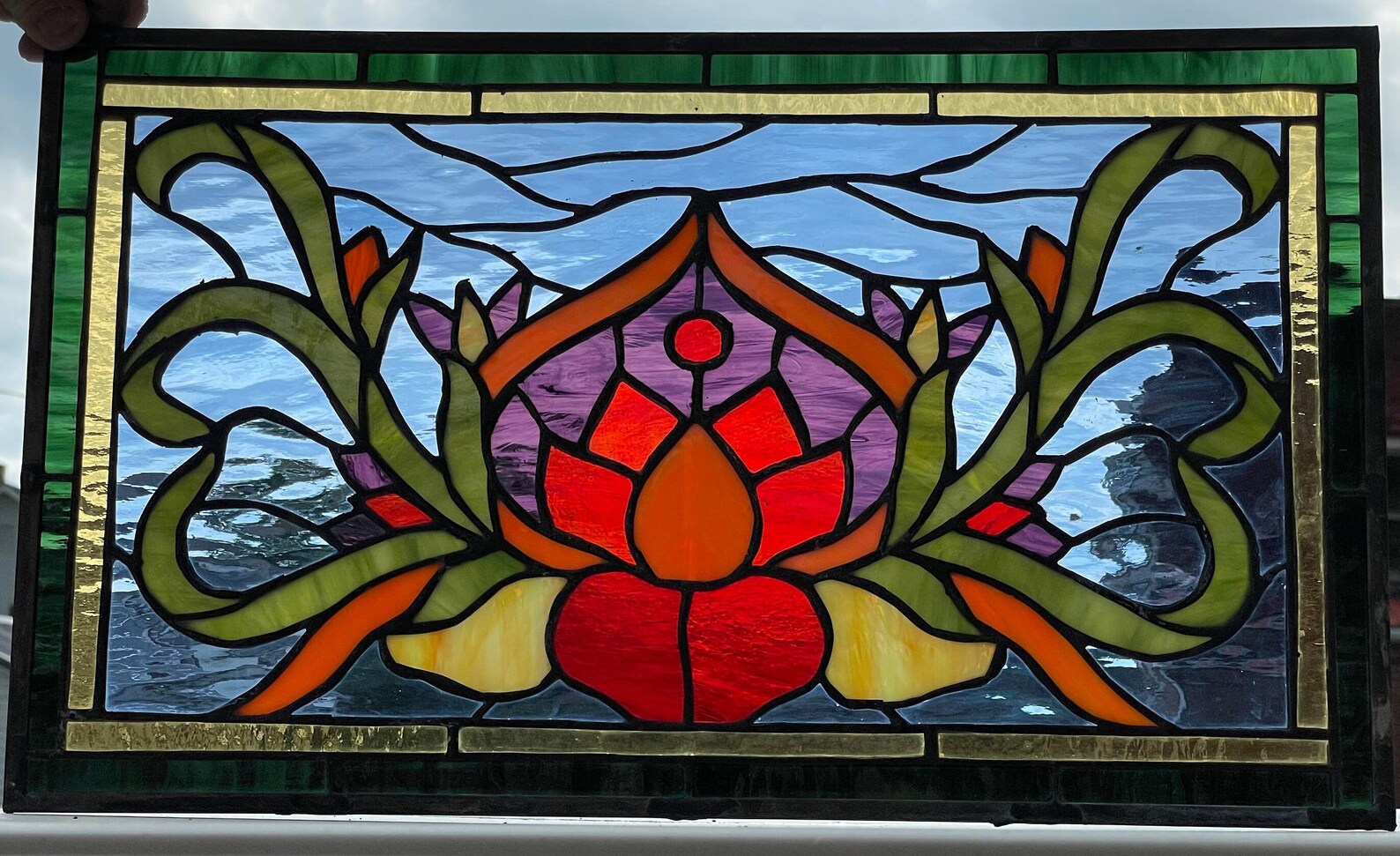 Stained Glass Window W-490 Victorian Lotus - Etsy