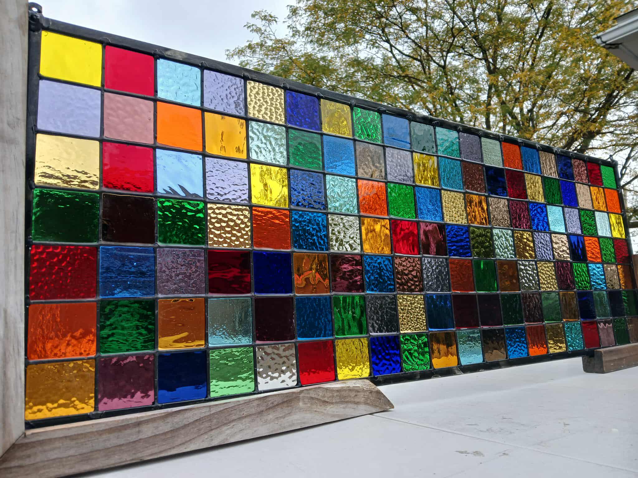 Stained Glass Window - W-253 Rainbow Squares - Etsy