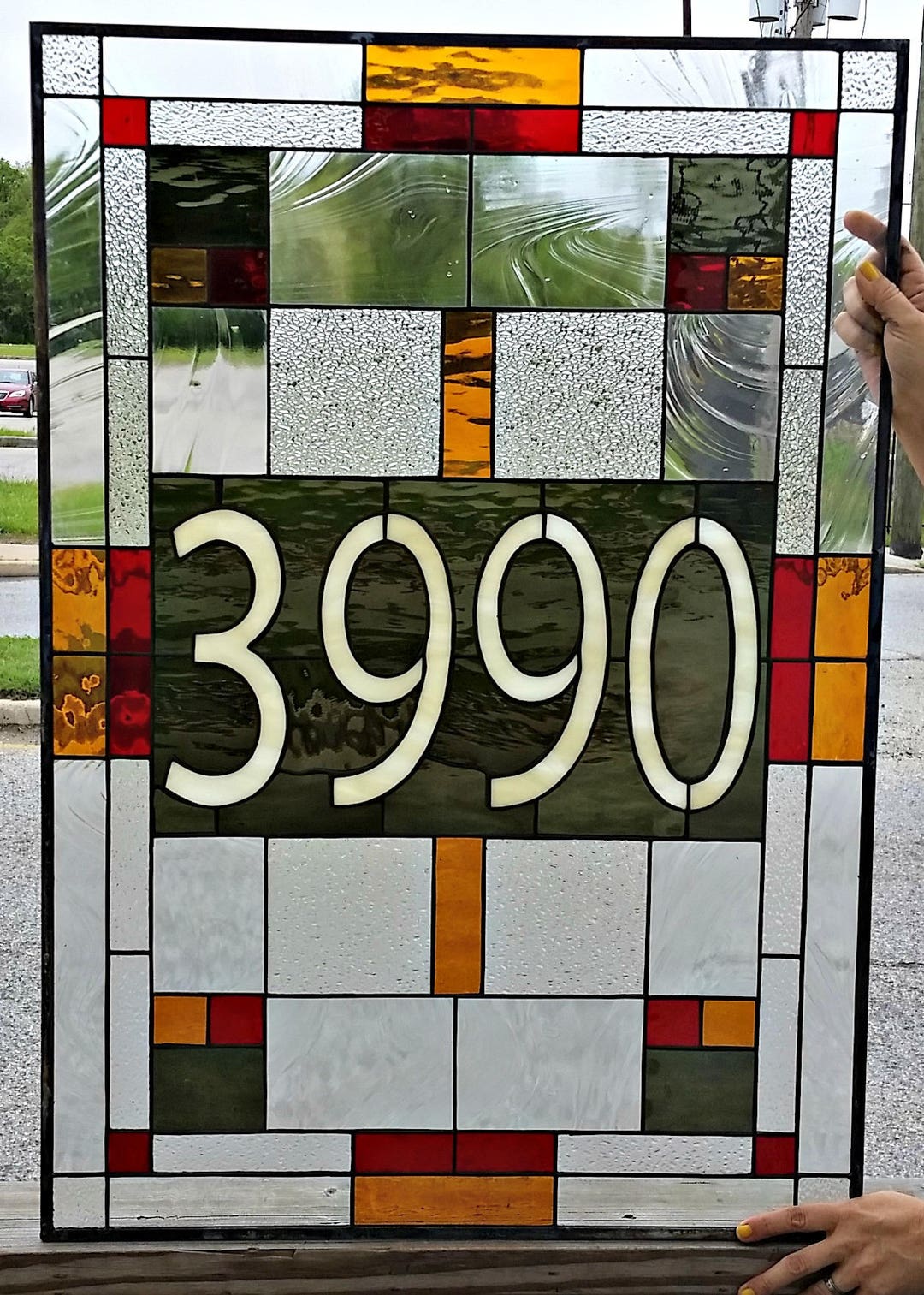 Stained Glass Address Marker - AM-67 Mission Style - Etsy