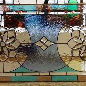 Stained Glass Window - W-145 Floral Beveled Clusters - Etsy