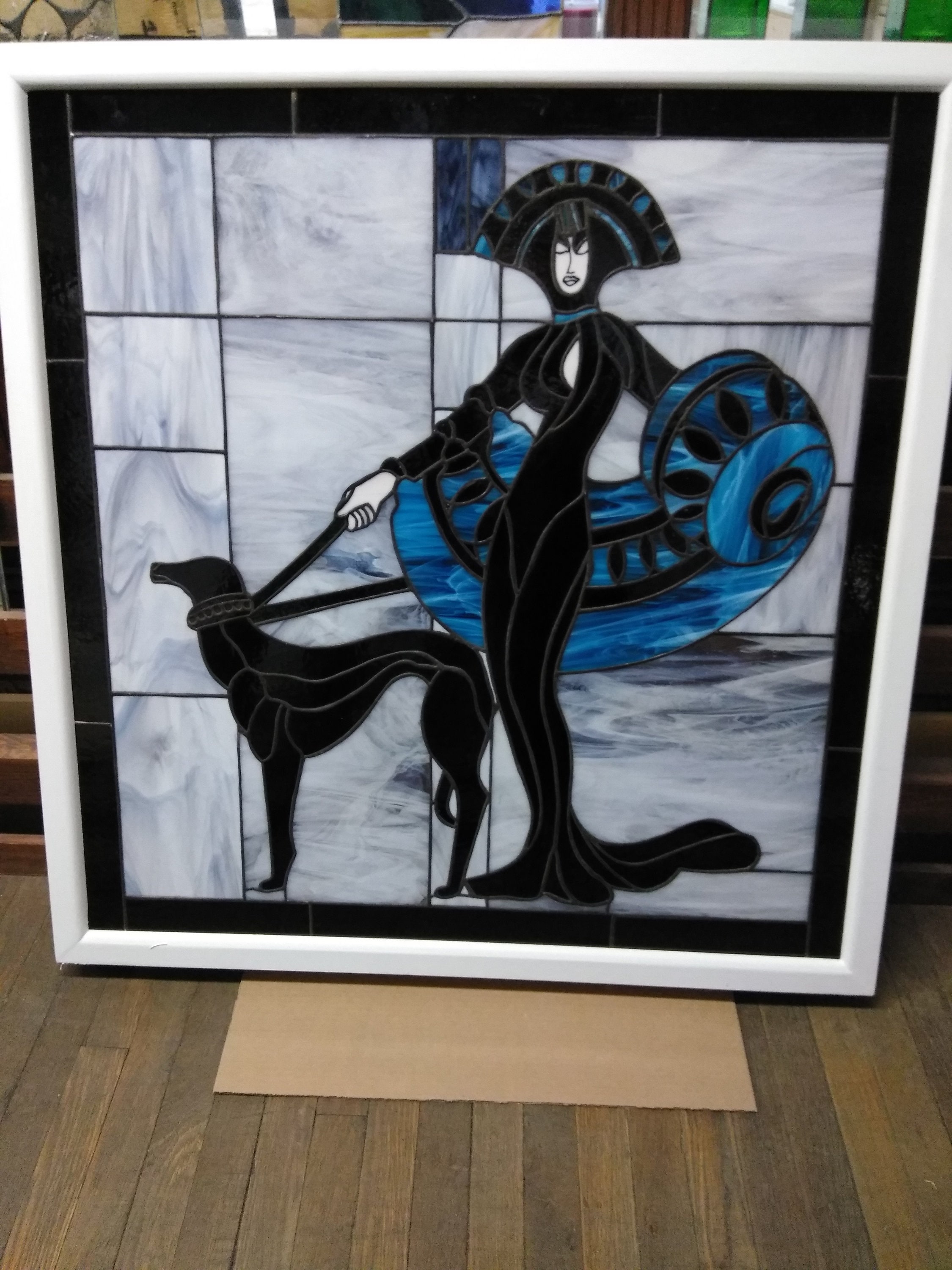 LB-1 Art Deco Woman Stained Glass Light Box | Etsy