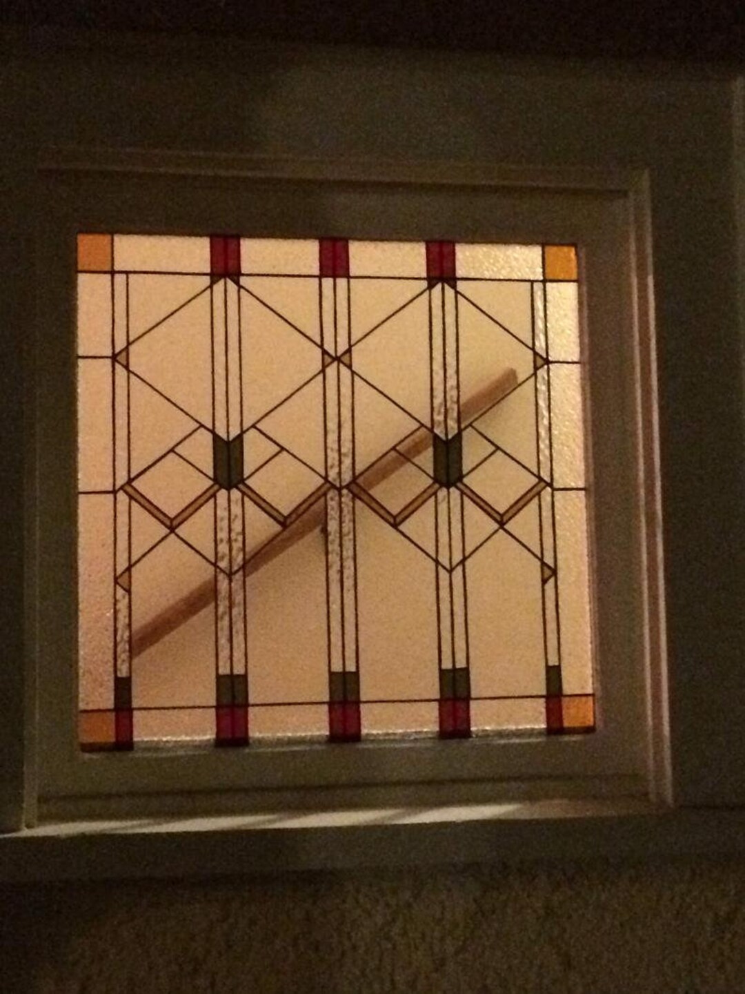 Stained Glass Window - W-130 Simple Arts & Crafts Style - Etsy