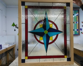 Compass Rose Stained Glass - Etsy
