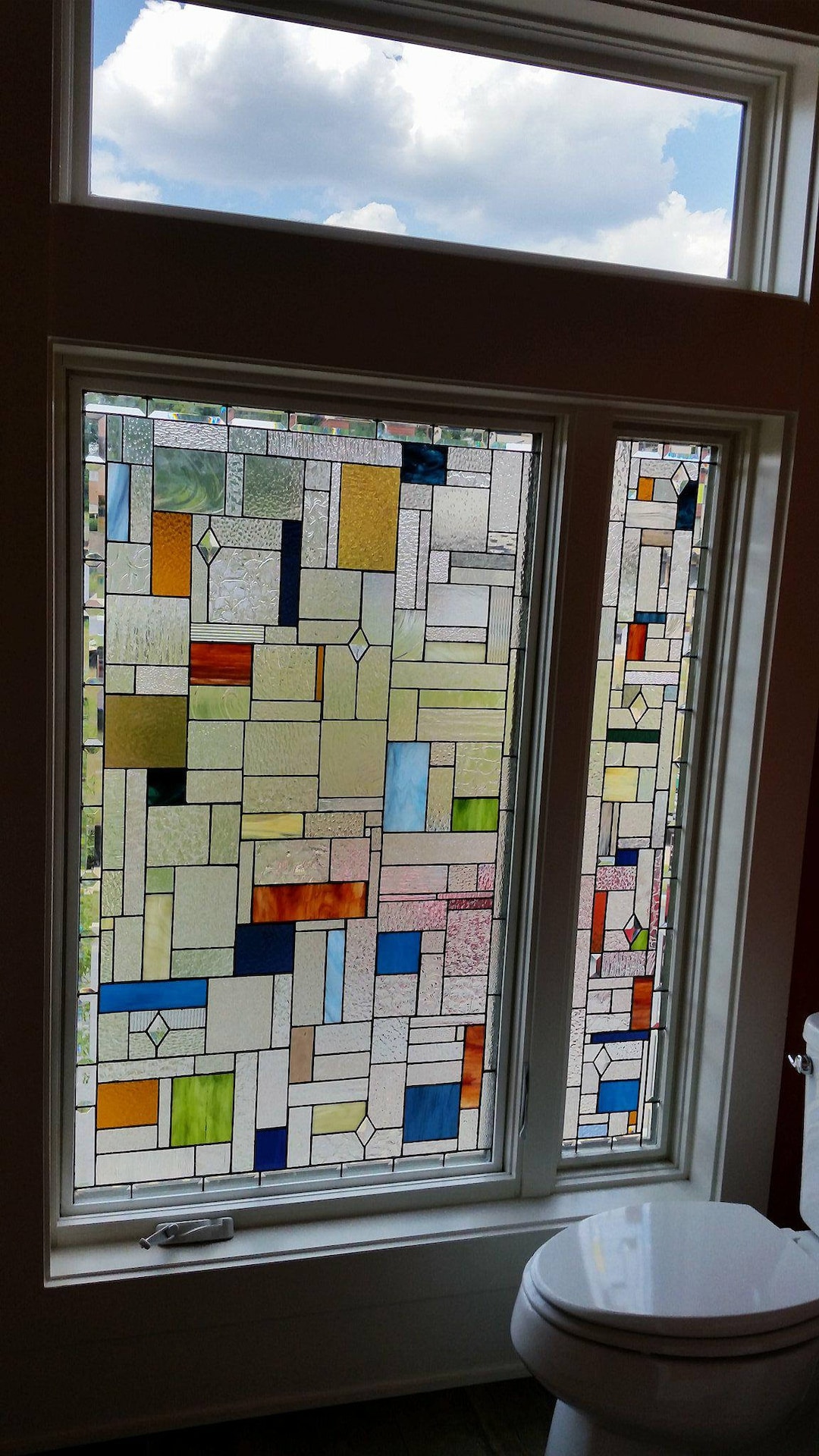 Stained Glass Window - W-293 - Colors and Clears - Etsy