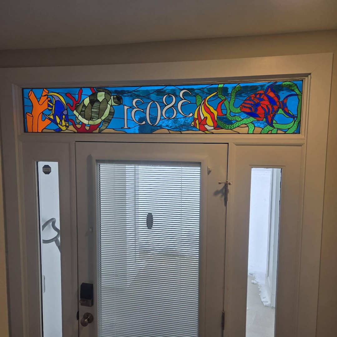 Majestic Ocean Reef: A Vibrant, Handcrafted Stained Glass Address ...