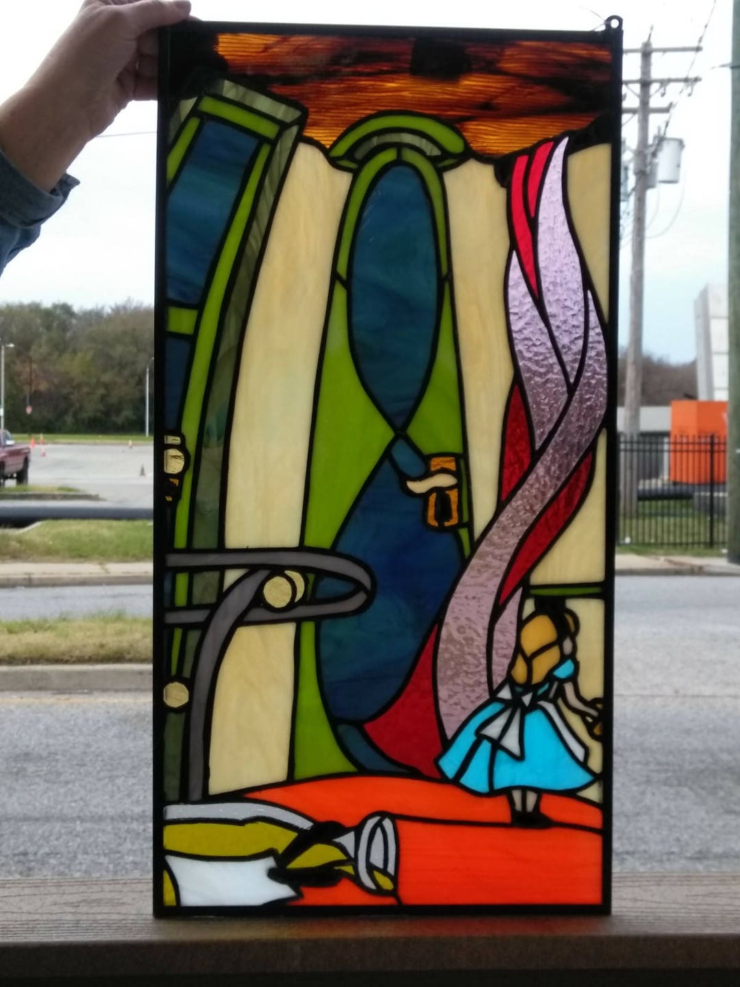 Through the Looking Glass: Wonderland’s Whimsical Descent Stained Glass ...