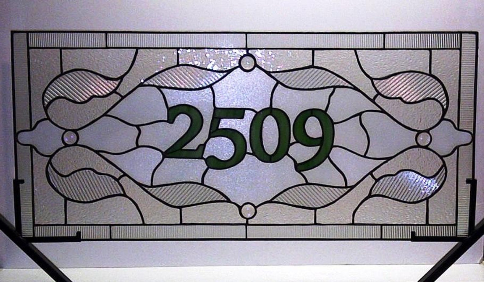 Stained Glass Address Marker AM-37 Traditional Design With - Etsy