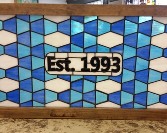 Tumbling Blocks Stained Glass Panel - Etsy