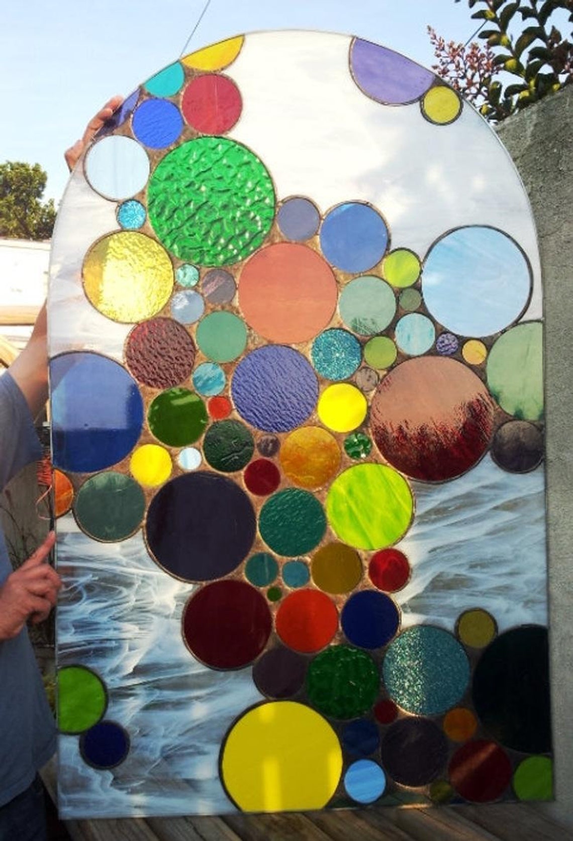 Stained Glass Window Panel W-27 Floating Bubbles - Etsy