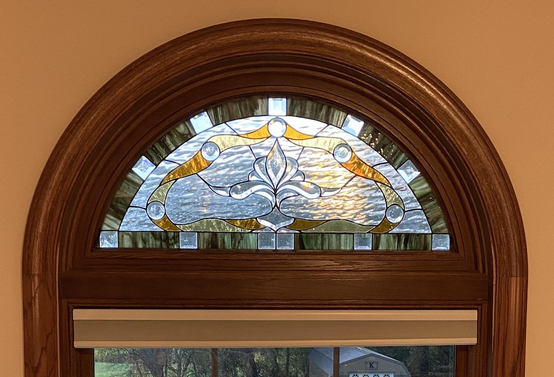 Stained Glass Arch Window - W-510 Clear and Amber - Etsy