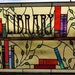 Stained Glass Window Panel - W-24 Distinguished Library Books and Vines ...